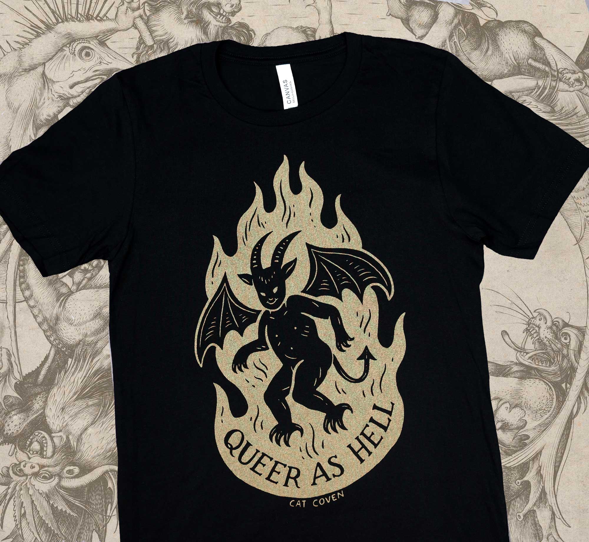 Queer as Hell - Crew Neck T-shirt – Cat Coven