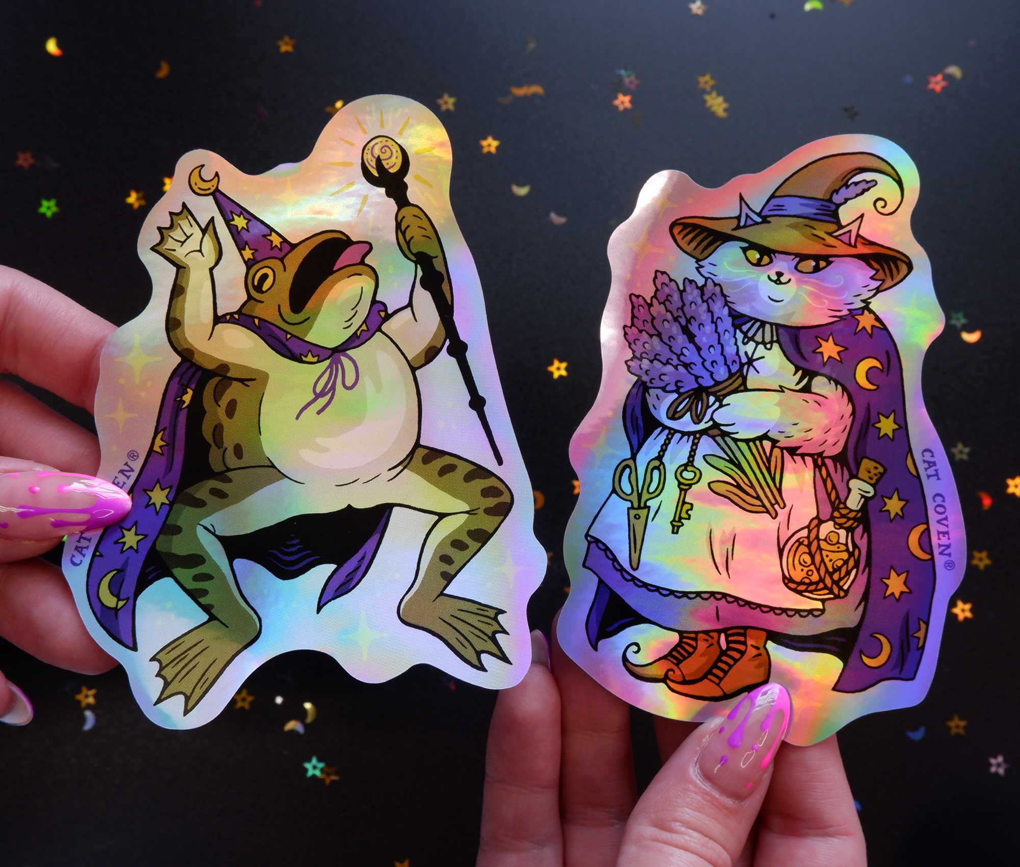 Toad Wizard - Holographic Sticker – Cat Coven