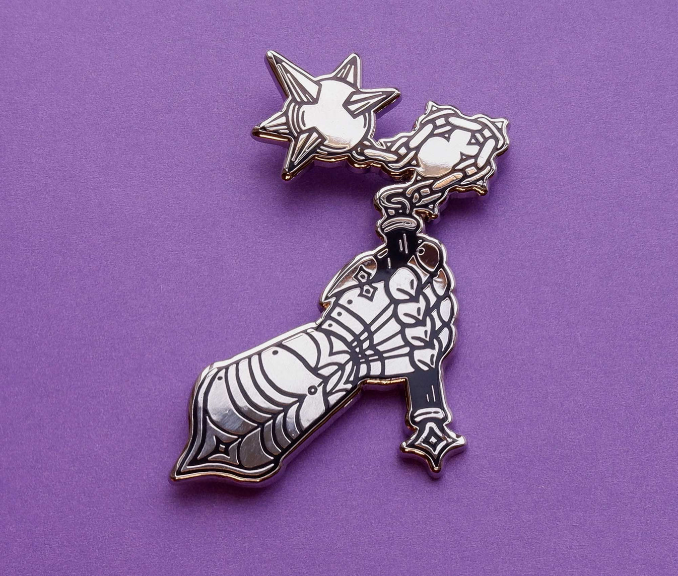 Flail & Gauntlet - Enamel Pin – Cat Coven