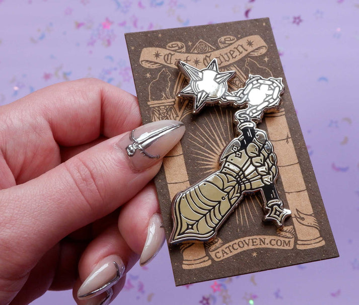 Flail & Gauntlet - Enamel Pin – Cat Coven
