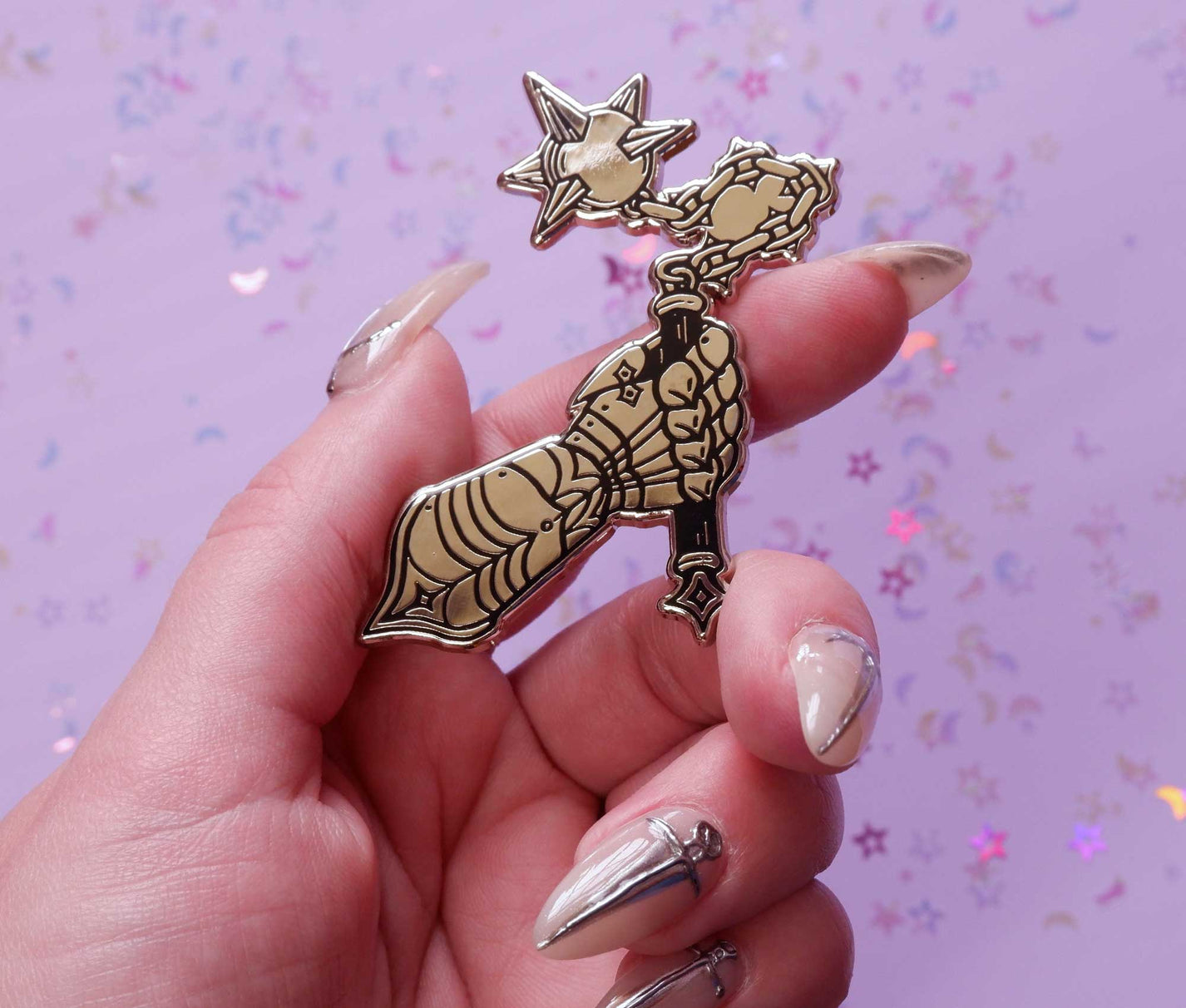 Flail & Gauntlet - Enamel Pin – Cat Coven