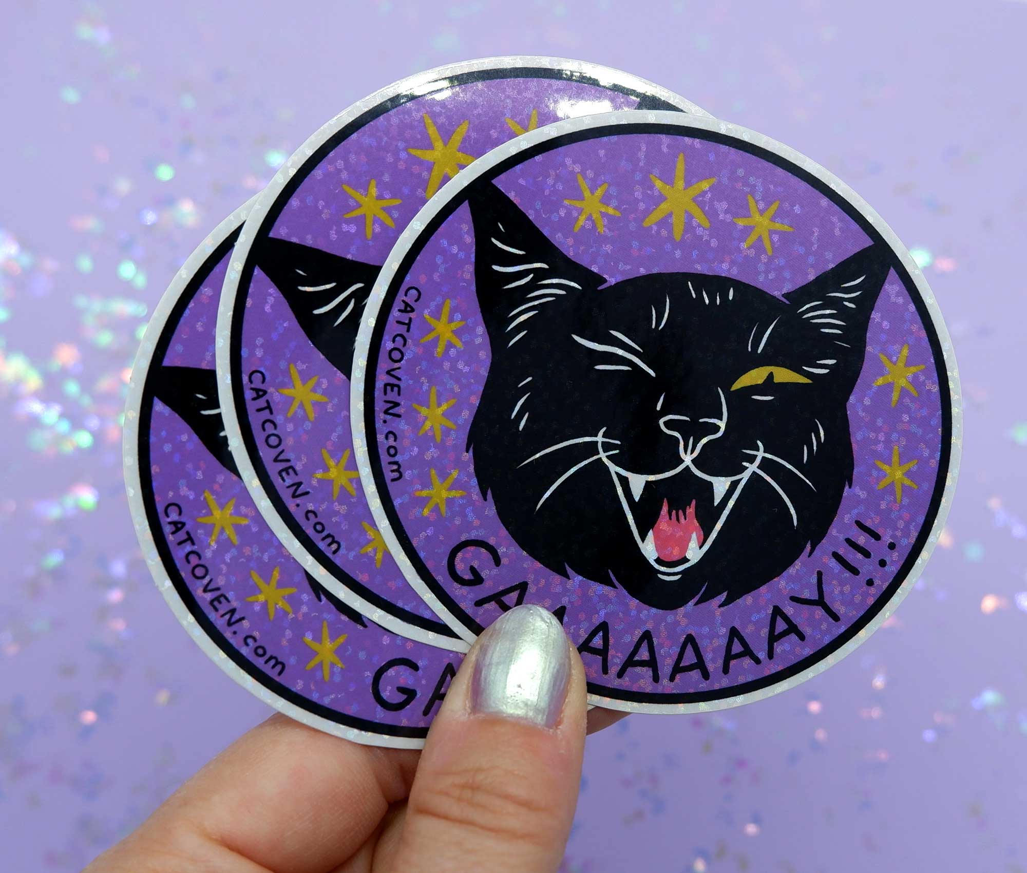 GAAAAAAAY!!! - Glitter Sticker – Cat Coven