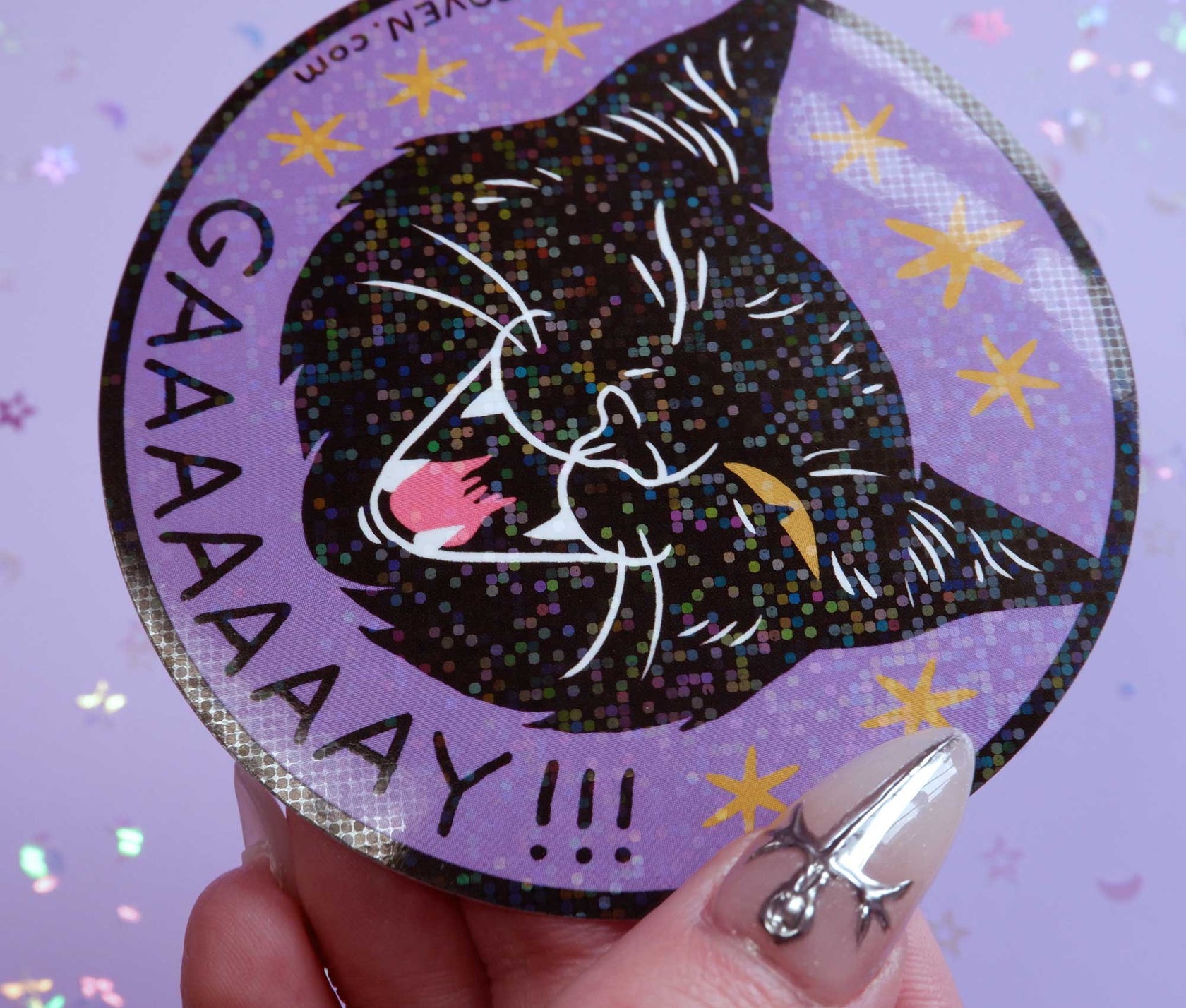 GAAAAAAAY!!! - Glitter Sticker – Cat Coven