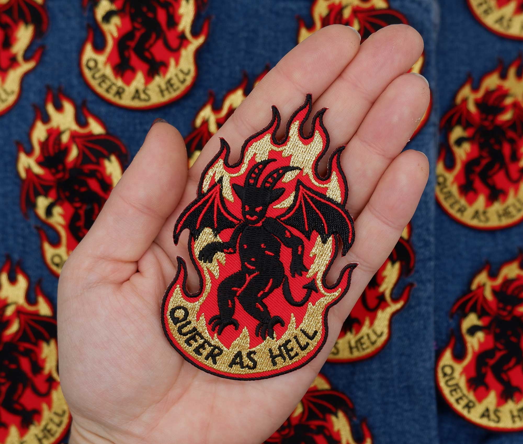 Queer As Hell - Embroidered Patch – Cat Coven