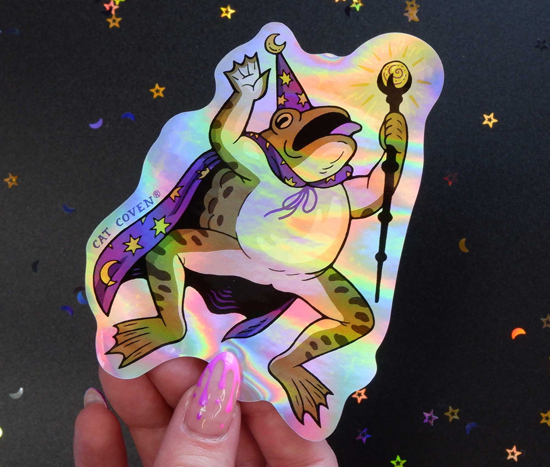 Toad Wizard - Holographic Sticker – Cat Coven