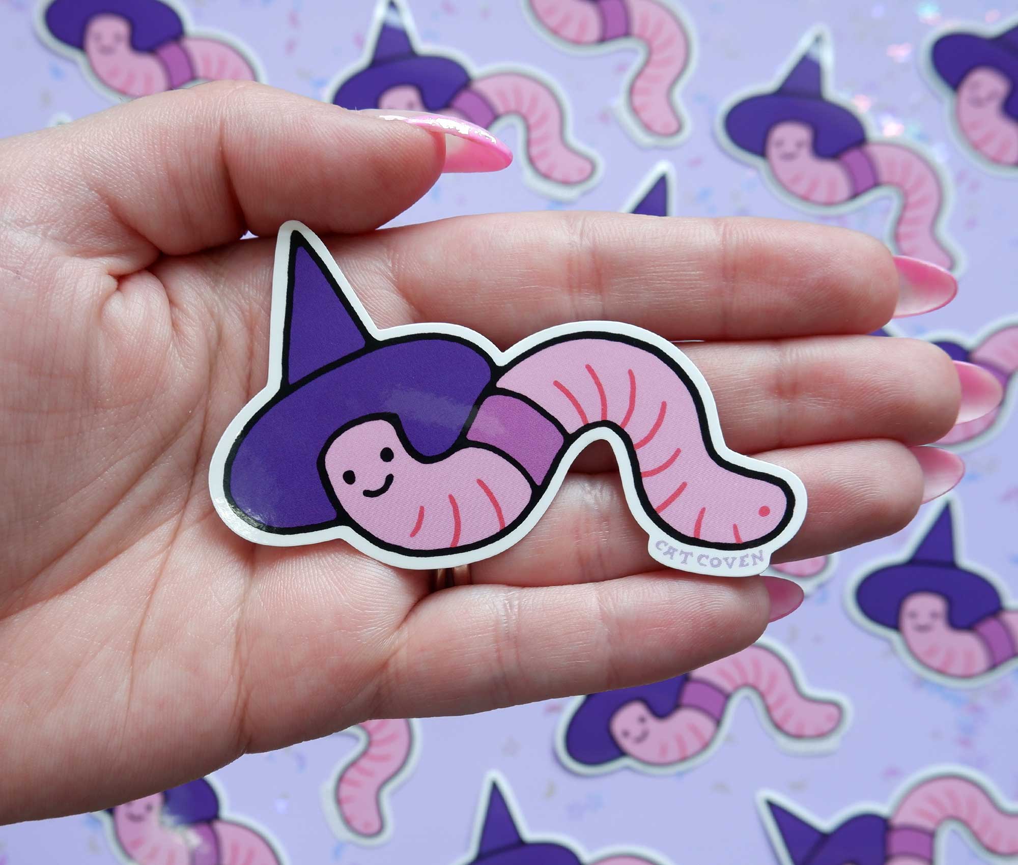 Witchy Worm - Vinyl Sticker – Cat Coven
